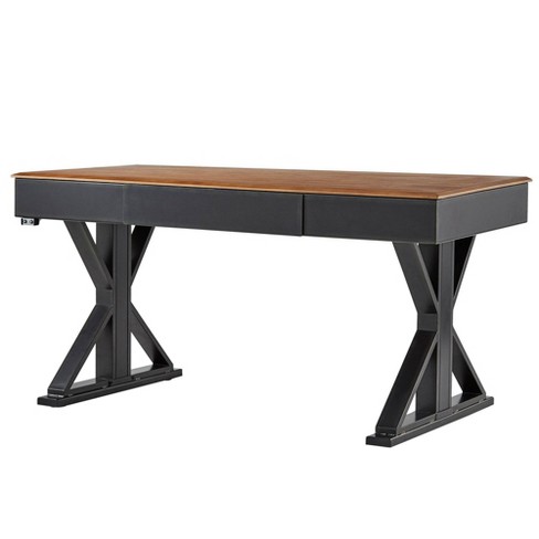 59" Quinton Adjustable Height X Base Writing Desk Brown - Inspire Q ...