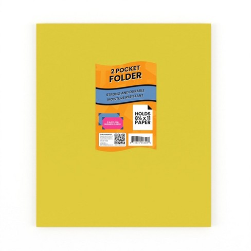 94300: Yellow Paper Folders, No Holes (100 Packs) : Target