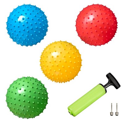 New Bounce Knobby Bouncing Balls 8.5'', Set Of 4 Spiky Balls With 2 ...