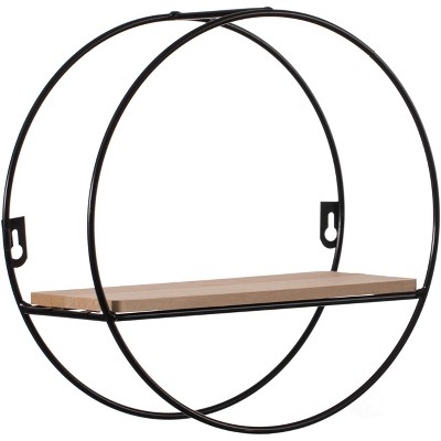 Fabulaxe Modern Decorative Round Accent Floating Shelf Circle Decor ...