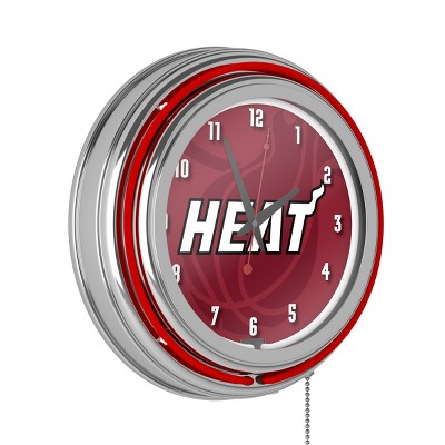 Miami Heat Logo Retro Neon Wall Clock : Target