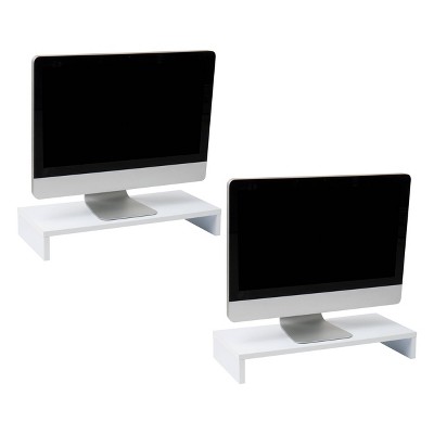 Mind Reader Woodland Collection Dual Monitor Stand Adjustable Desktop ...