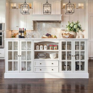FUFU&GAGA Freestanding Kitchen Island Cabinet, Large Capacity Storage ...