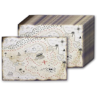 Blue Panda 12 Pieces Pirate Treasure Map For Kids Party Supplies ...