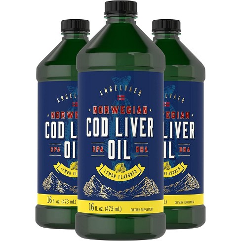Carlyle Cod Liver Oil Liquid | Lemon Flavor | 16 Fl Oz | 3 Pack : Target