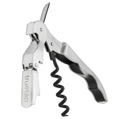 True Truetap Double Hinged Waiter’s Corkscrew, Stainless Steel Wine Key Bottle Opener With Foil ...