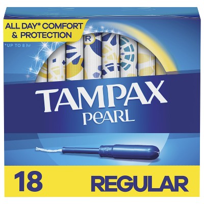 Tampax Pearl Tampons Regular Absorbency With Leakguard Braid Unscented Target