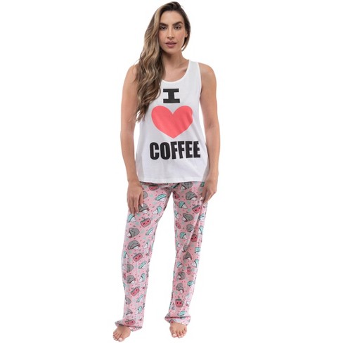 Just Love Womens Tank & Pant Cute Pajama Set - Ribbed Pj Sets Sleepwear ...