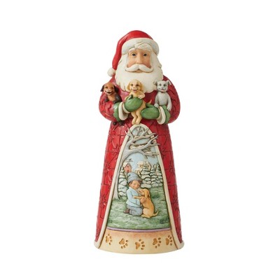 Jim Shore 9.0 Inch Dog Days Of Christmas Santa With Puppies Santa ...
