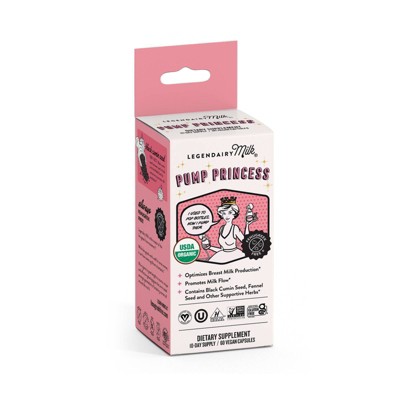 Legendairy Milk Pump Princess Vegan Lactation Supplement - 60ct : Target