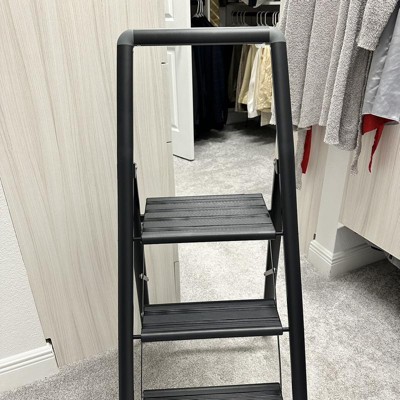 Birdrock Home 3 Step Slim Aluminum Step Ladder - Black : Target