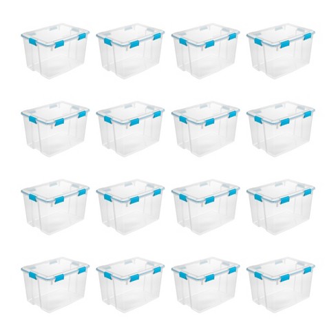 Sterilite 80 Qt Gasket Box, Stackable Storage Bin With Latching Lid And ...