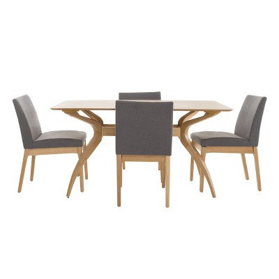 Costway Dining Table Set Modern 5 Pcs For 4 Round Dining Room Table Set ...