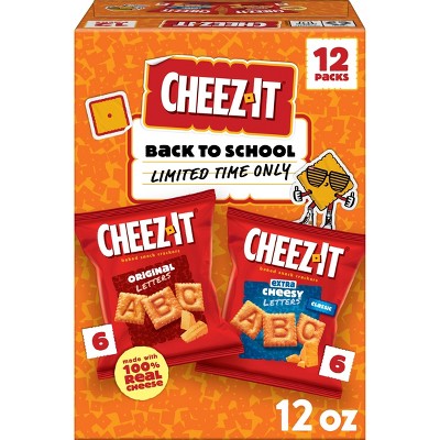 Cheez-It Letters Baked Snack Crackers -12oz/12ct : Target