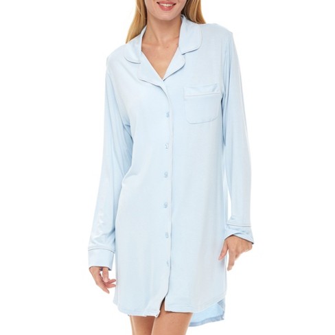 Adr Classic Boyfriend Sleep Shirt, Lightweight Nightgown Pajama Top ...