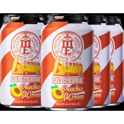 Mother Earth Cali Creamin' Peaches & Cream - 6pk/12 Fl Oz Cans : Target