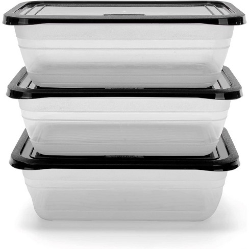 Food Storage Containers (medium 3l, 3 Pack) (black) : Target