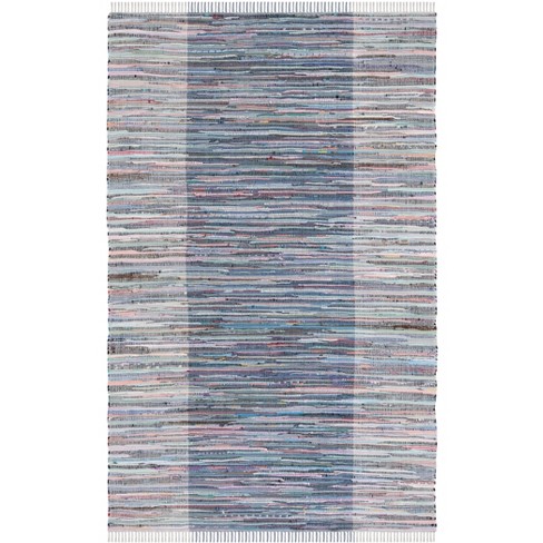 Rag Area Rug Rar122 Hand Woven Area Rug - Purple/blue - 4'x6 ...