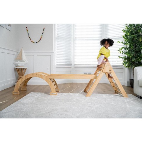 Avenlur Hazel - Wood Pikler Triangle Set With Ladder Slide And Rocker ...
