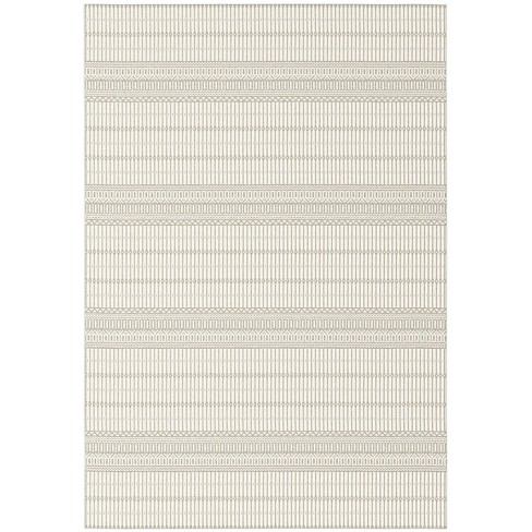 7'10"x10' Stripe Outdoor Rug Gray - Threshold™: Weather-resistant, Uv ...