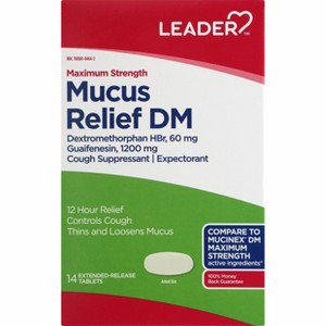 Leader Mucus Relief Expectorant Tablets for Chest Congestion and Mucus ...