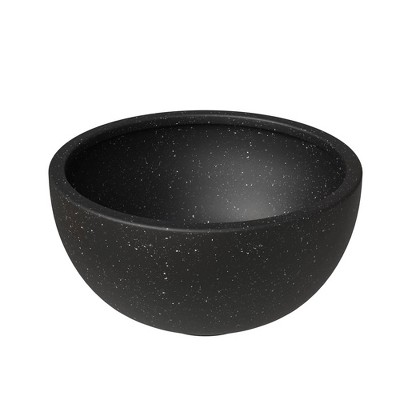 Leisuremod Iris 12" Fiberstone Round Planter With Drainage Holes For ...