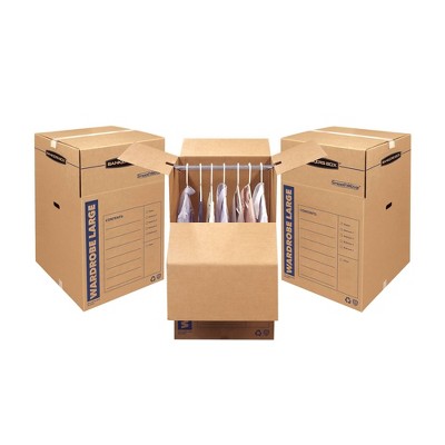 Bankers Box 3pk Smoothmove Tall Wardrobe Moving Boxes 24" X 24" X 40 ...