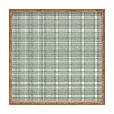 Little Arrow Design Co Fall Plaid Sage Medium Square Bamboo Tray - Deny ...