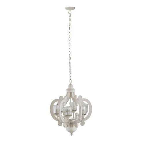 21"x24" 6-light Wood Chandelier Ceiling Light Cream - A&b Home : Target