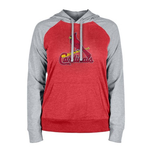 Mlb St. Louis Cardinals Women's Lightweight Bi-blend Hooded Sweatshirt ...