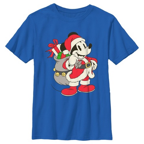 Boy's Mickey & Friends Retro Santa Suit T-shirt - Royal Blue - Medium ...