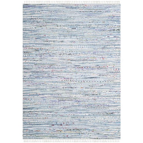 Rag Rug Rar125 Hand Woven Indoor Area Rug - Light Blue/multi - 6'x9 ...