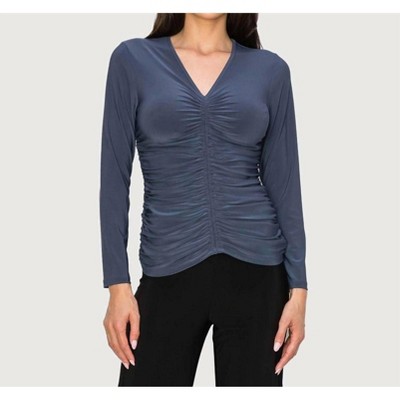 Women's RUCHED V-NECK TOP - LAST TANGO : Target