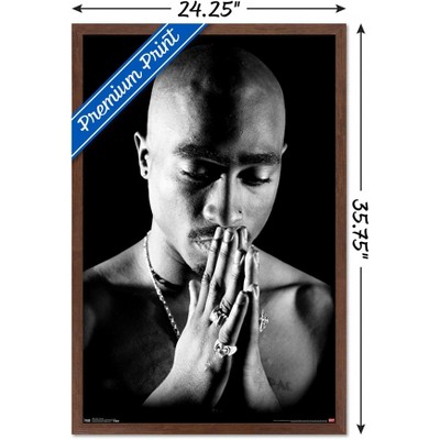 Trends International Tupac - Praying Framed Wall Poster Prints Mahogany ...