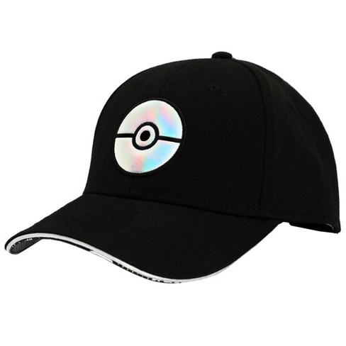 Pokemon Holographic Pokeball Men's Elie Flex Black Baseball Cap : Target