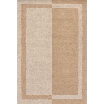 Arvin Olano X Rugs Usa - Gino Two-tone Bordered Wool Area Rug, 9' X 12', Beige : Target