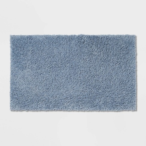 20"x34" Antimicrobial Bath Rug Blue - Threshold™: Machine Washable ...