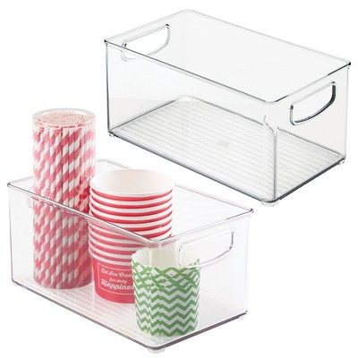 Mdesign Linus Plastic Kitchen Pantry Storage Organizer Bin With Handles ...