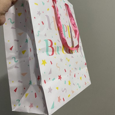 Medium Birthday Gift Bag With Glitter - Spritz™ : Target