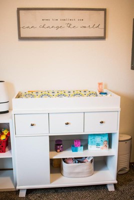 Storkcraft Modern 2 Drawer Dresser With Removable Changing Table Topper ...