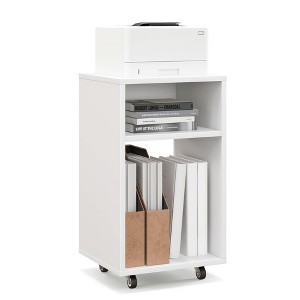 Costway Mobile File Cabinet Wooden Printer Stand Vertical Storage Organizer Home Office Target