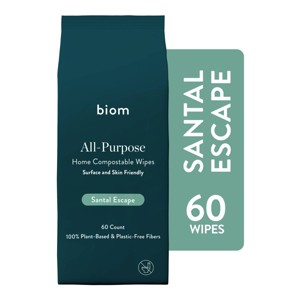 Biom Plant Based Refillable All Purpose Wipes - Santal Escape - 60ct ...