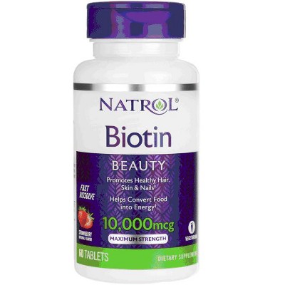 Natrol Maximum Strength Biotin Fast Dissolve - Natural Strawberry ...