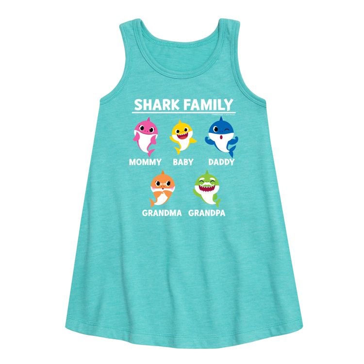 Girls' Baby Shark Types Of Sharks Graphic Sleeveless Aline Dress ...