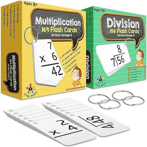 Star Right Multiplication And Division Flash Cards With 4 Metal Rings ...