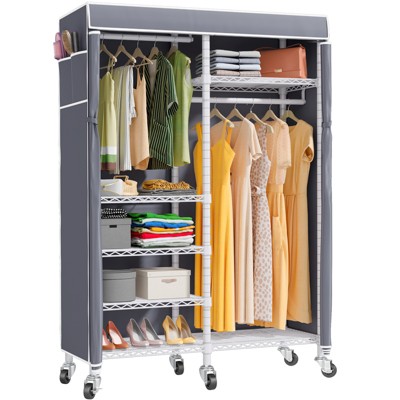 Vipek R4c Rolling Garment Rack Portable Clothes Rack, Black Metal ...