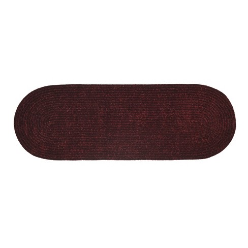 24" X 108" Chenille Solid Collection Burgundy Reversible Indoor Area ...
