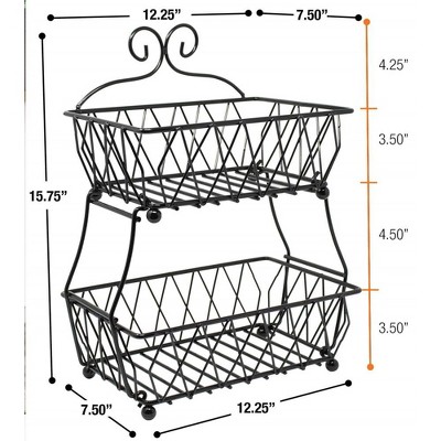 Sorbus 2-tier Metal Fruit Basket Stand : Target