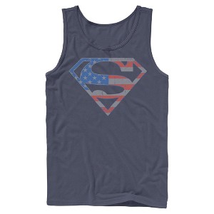 Superman Mens July 4th Stars and Stripes S Shield Tank Top : Target