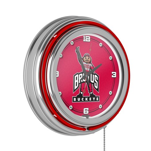 Ohio State University Brutus Retro Neon Wall Clock : Target
